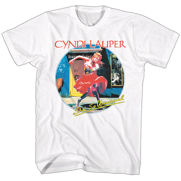 Cyndi Lauper - She's So Unusual - White t-shirt – burning airlines