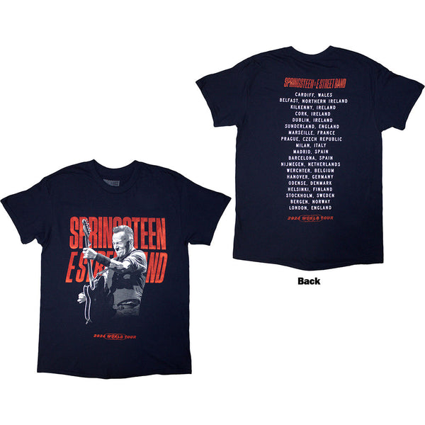 Bruce Springsteen - Tour '24 Guitar Photo - Navy Blue t-shirt – burning ...