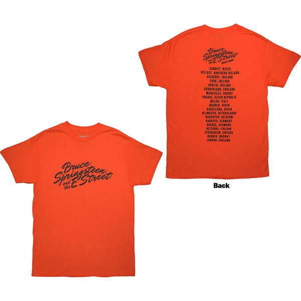 Bruce Springsteen - Tour '24 River Font - Orange t-shirt – burning airlines